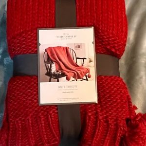 Threshold | Bedding | Threshold Red Knitted Pom Pom Throws | Poshmark
